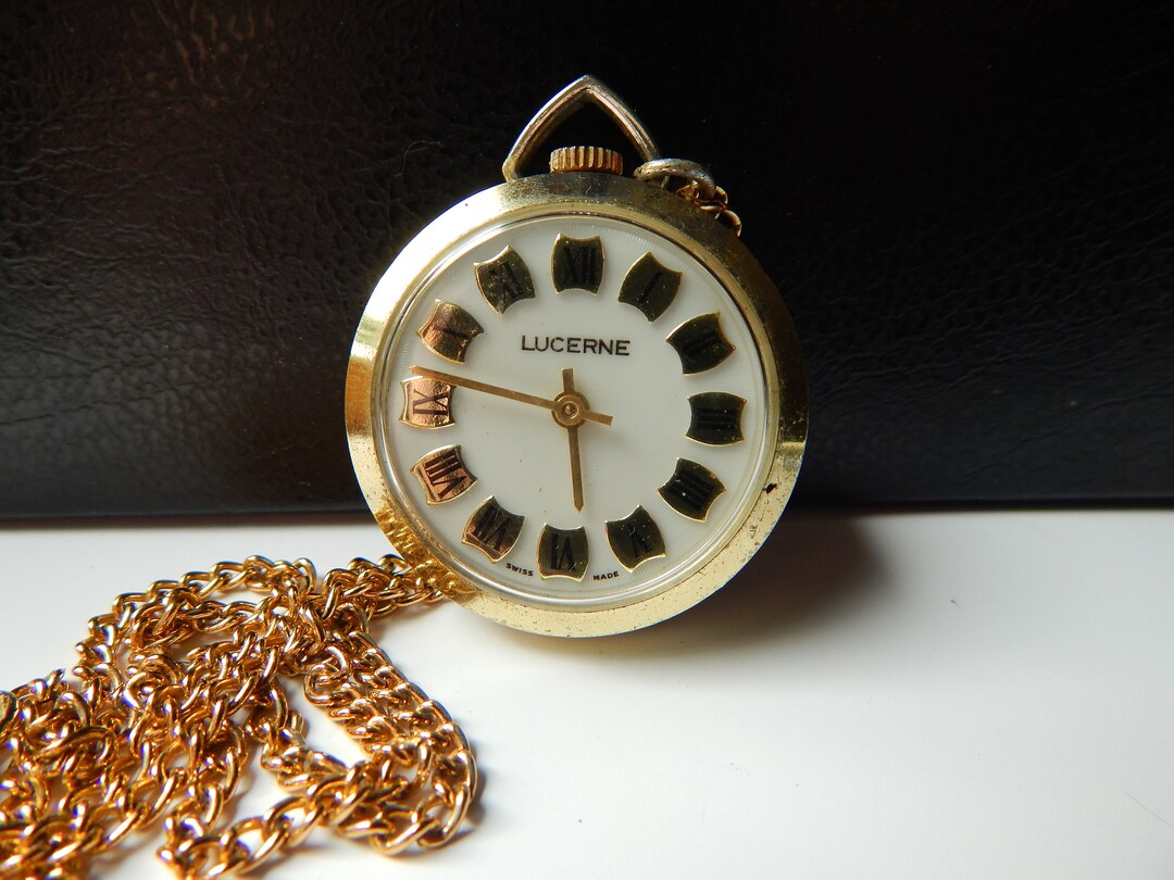 Swiss Mechanical Vintage Watch Lucerne Pendant on a Chain. - Etsy