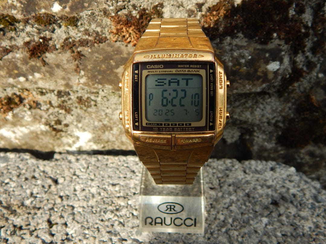 CASIO Data Bank DB-360 Steel Gold Chrono Memory Watch. - Etsy