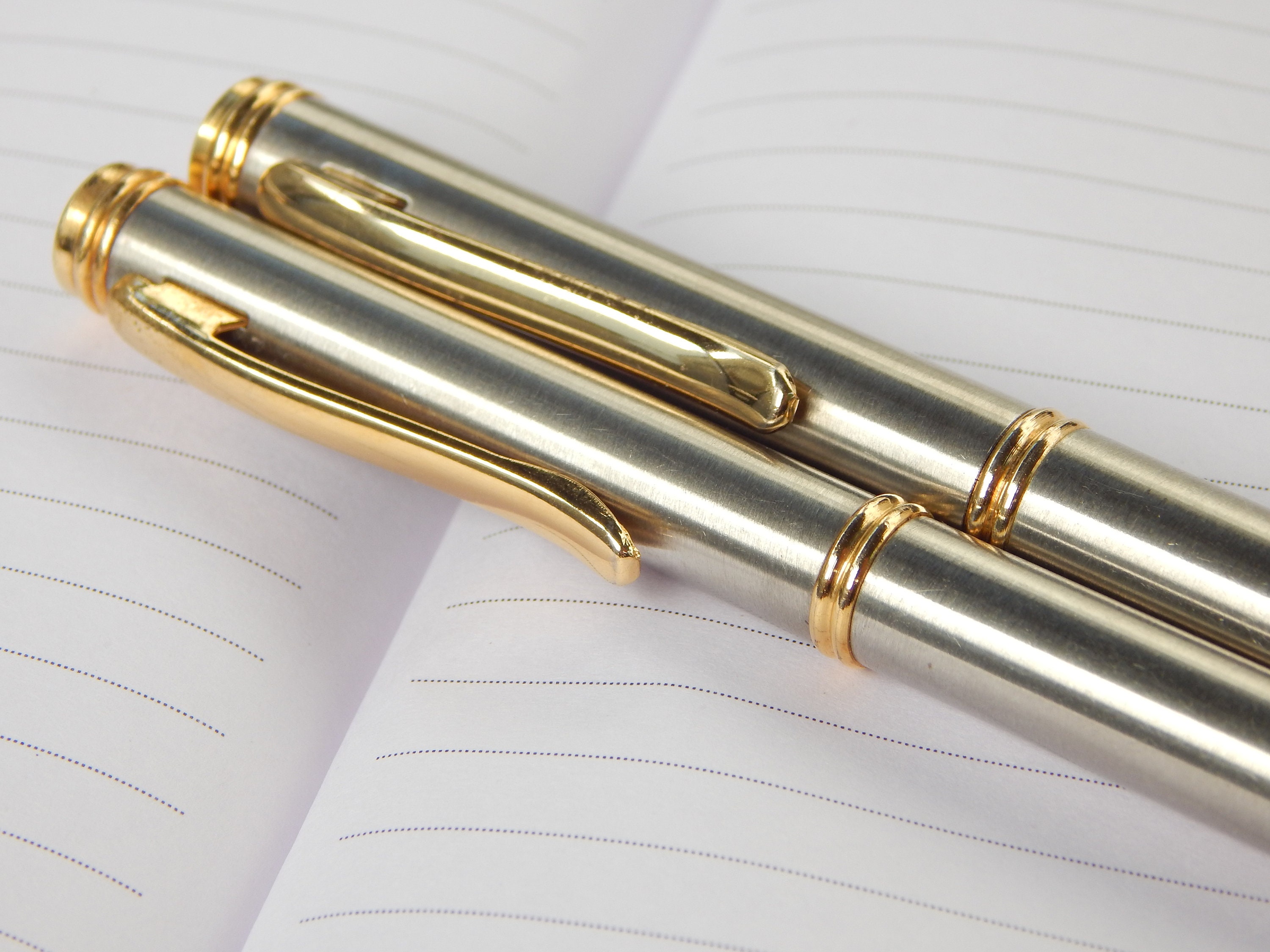 Ball and Fountain Pen Matte Chrome and Iridium Point Germany Nib. - Etsy
