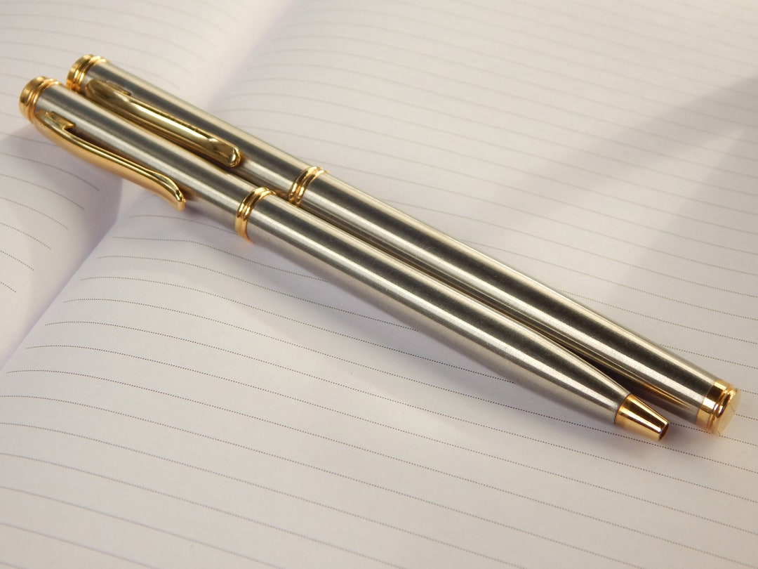 Ball and Fountain Pen Matte Chrome and Iridium Point Germany Nib. - Etsy