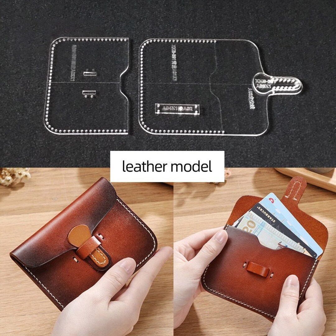 Leather Craft Card Holder Sewing Pattern, Acrylic Leather Pattern ...