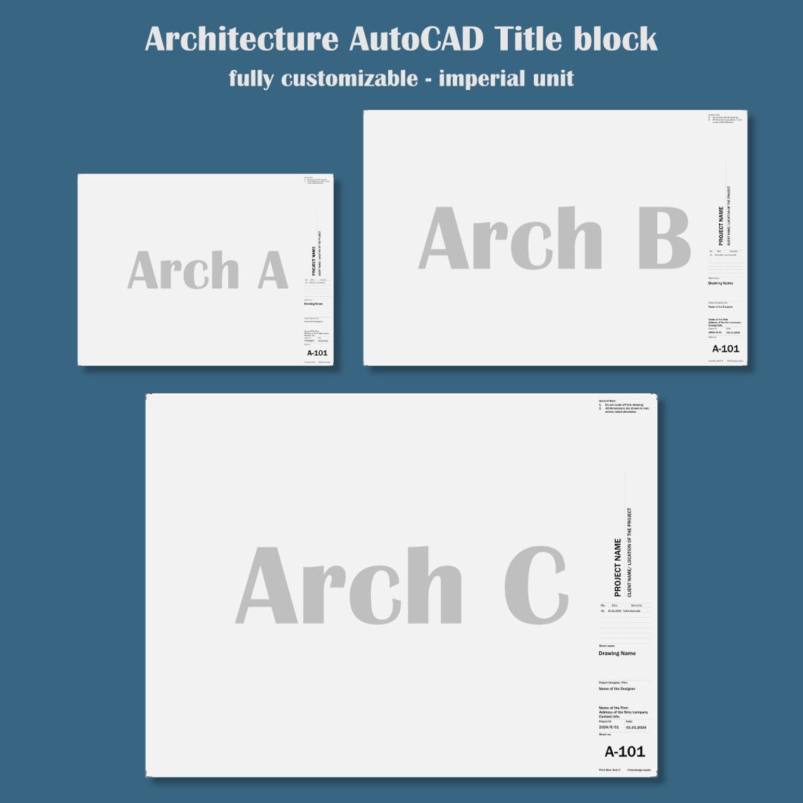 Architecture and Interior Design Title Block Template/ Autocad Layout ...