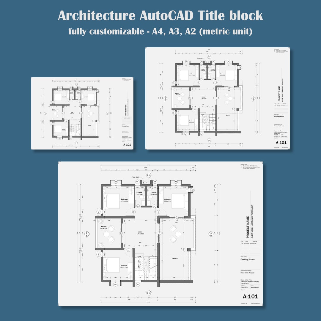Architecture and Interior Design Title Block Template/ Autocad Layout ...