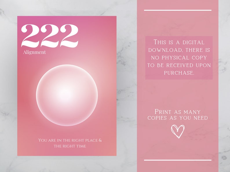 Angel Number Poster 222 Instant Download Poster, Aura Energy Poster ...