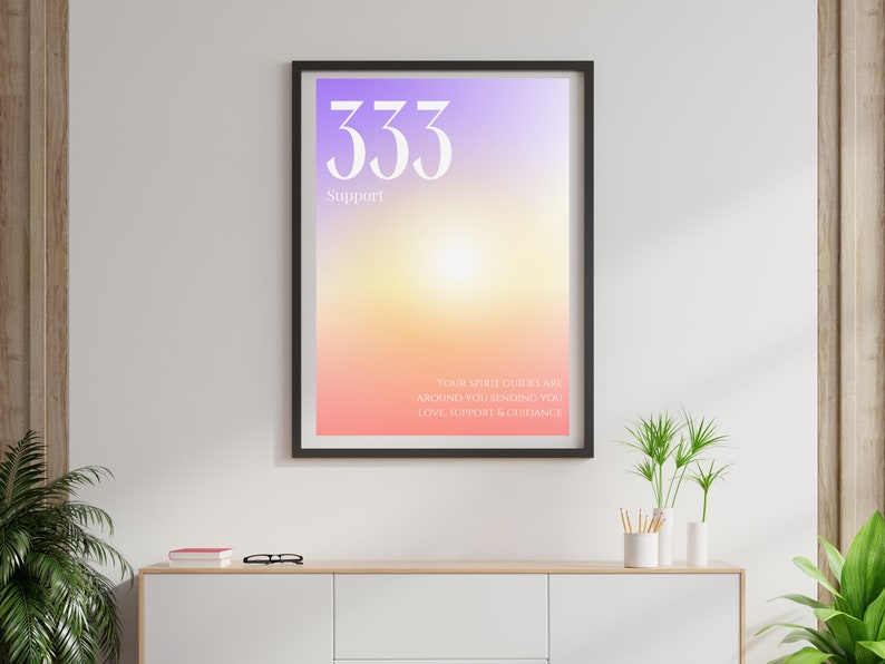 Angel Number Poster 333 Instant Download Poster, Aura Energy Poster ...