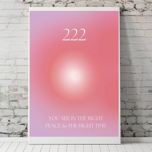 Angel Number Poster 222 Instant Download Poster, Aura Energy Poster ...