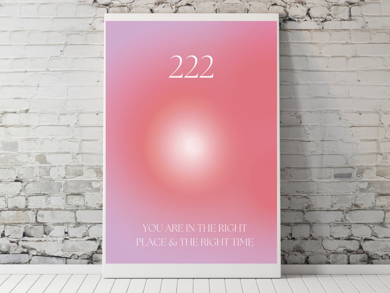 Angel Number Poster 222 Instant Download Poster, Aura Energy Poster ...
