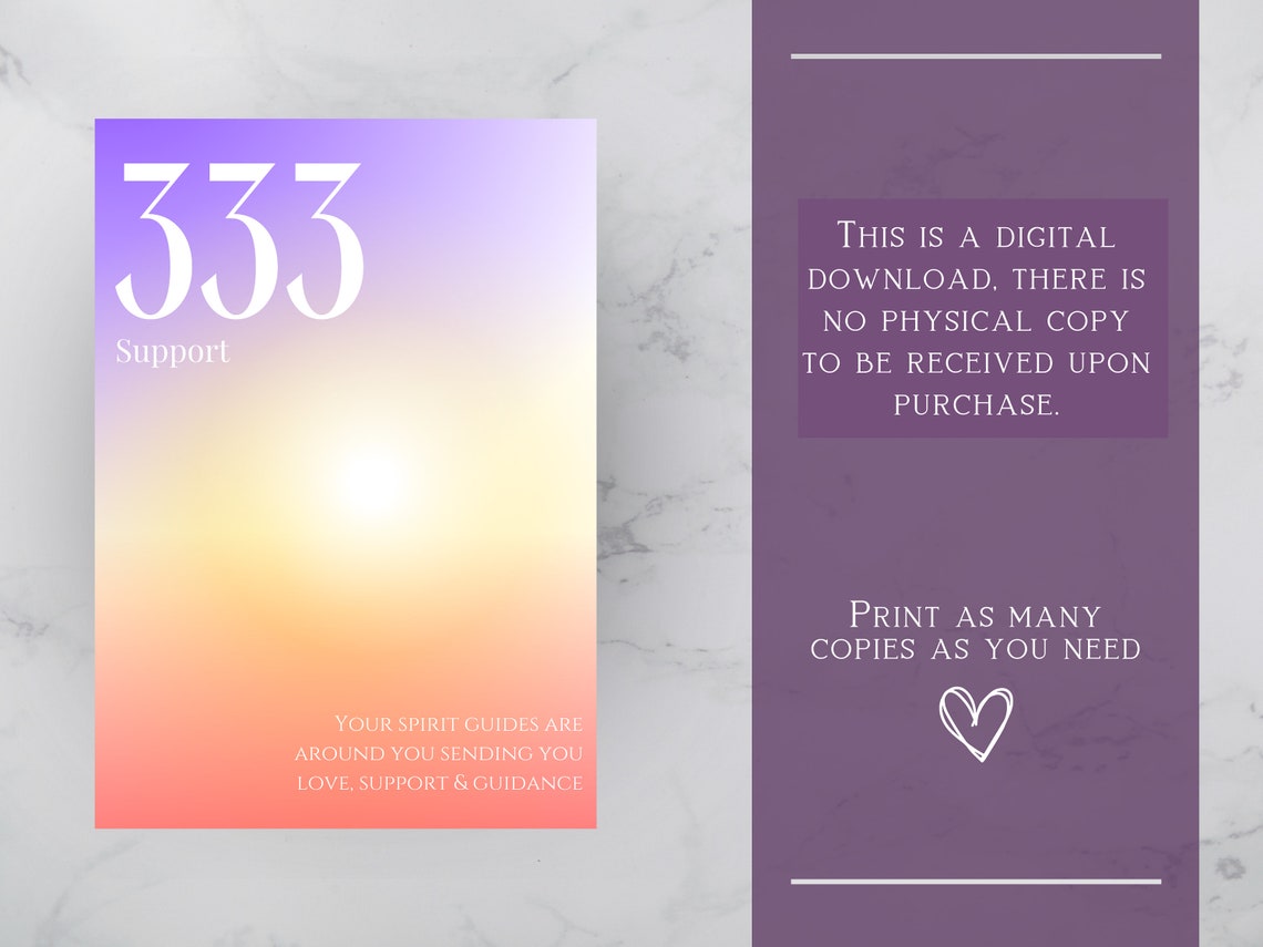 Angel Number Poster 333 Instant Download Poster, Aura Energy Poster ...