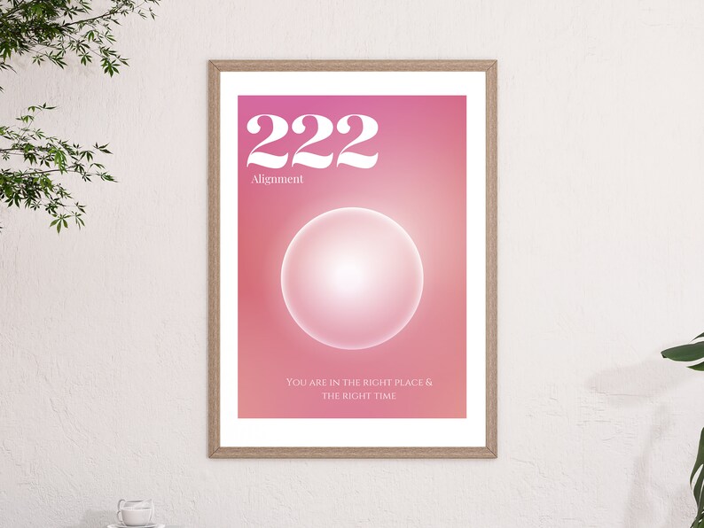 Angel Number Poster 222 Instant Download Poster, Aura Energy Poster ...
