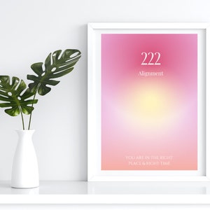 Angel Number Poster 222 Instant Download Poster, Aura Energy Poster ...