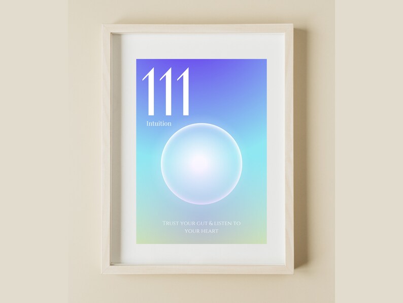 Aura Angel Number Poster 111 Instant Printable Download, Angel Number ...
