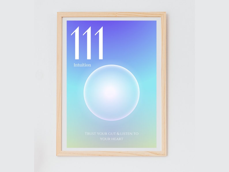 Aura Angel Number Poster 111 Instant Printable Download, Angel Number ...