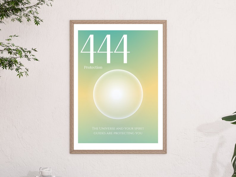 Angel Number 444 Poster, 444 Angel Number Poster, Room Decor Aesthetic ...