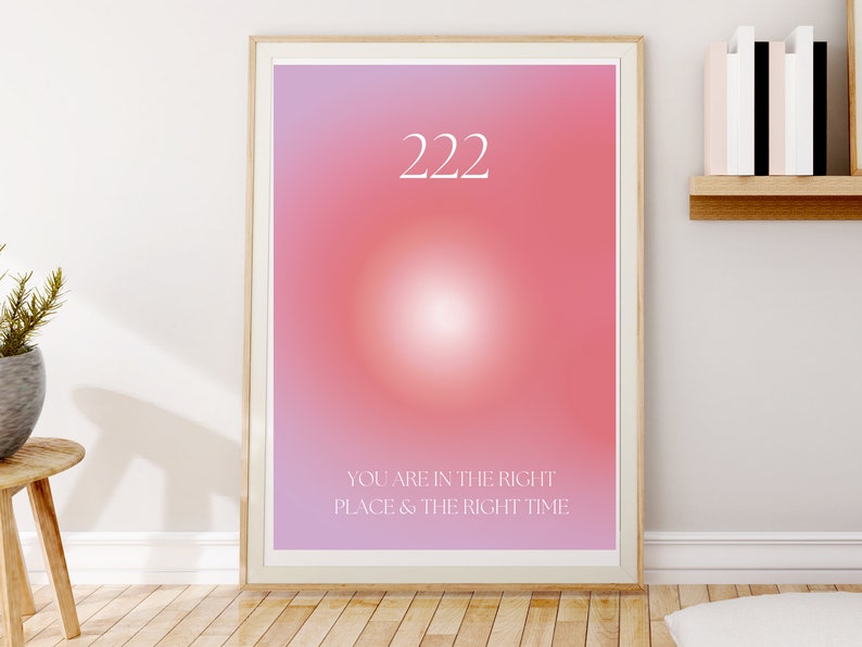 Angel Number Poster 222 Instant Download Poster, Aura Energy Poster ...