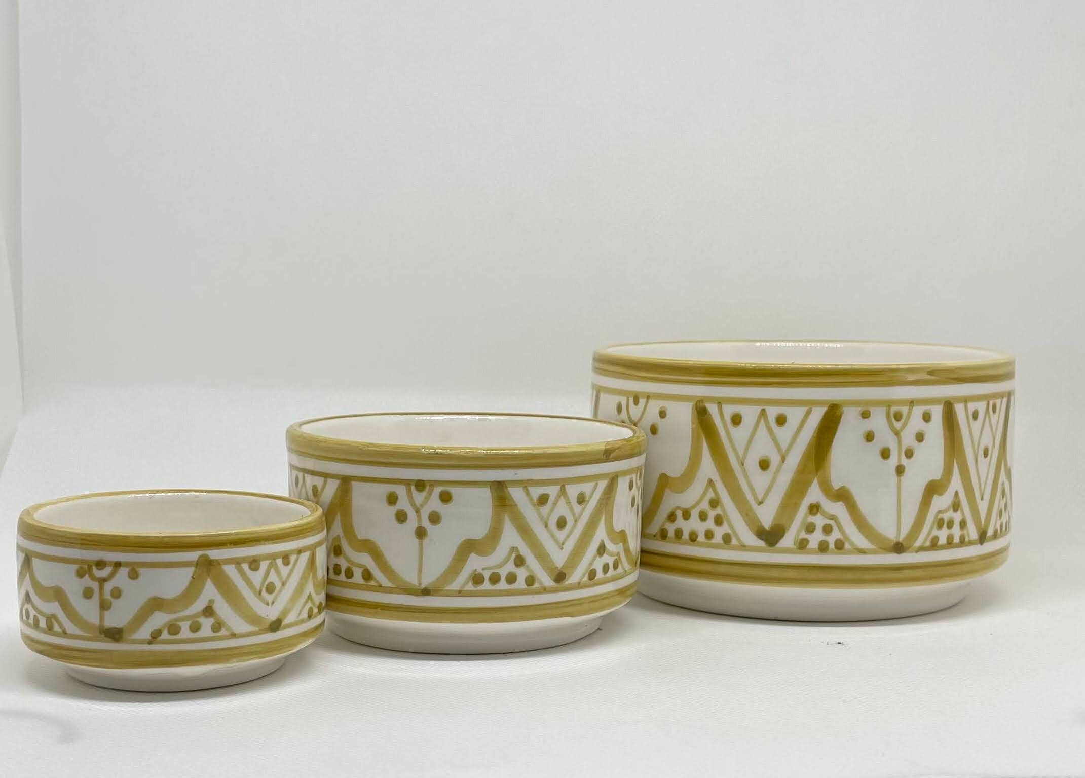 Handmade Moroccan Berber Pattern 3 Piece Set Bowls - Etsy UK