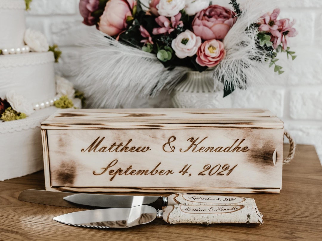 Personalised Wedding Knives, Custom Rustic Engraved Cake Server and ...