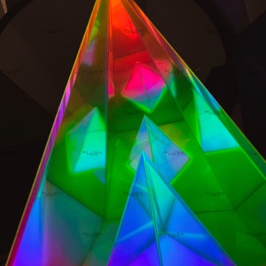 Colourful Infinity Pyramid Desk Lamp Iridescent Dichroic Color Effect ...