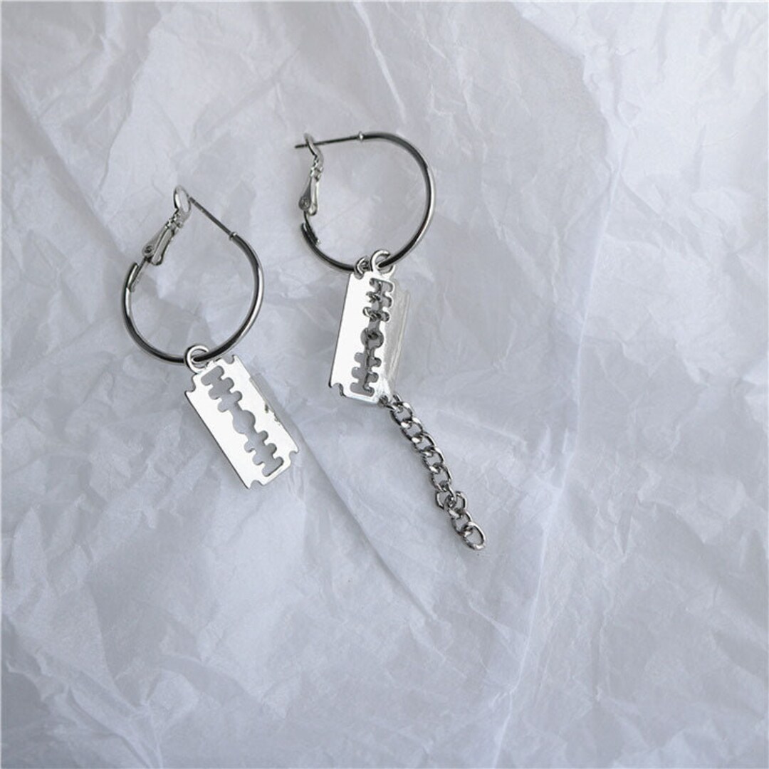 Unique Razor Earringsstainless Steel Earrings18 Kt Gold - Etsy