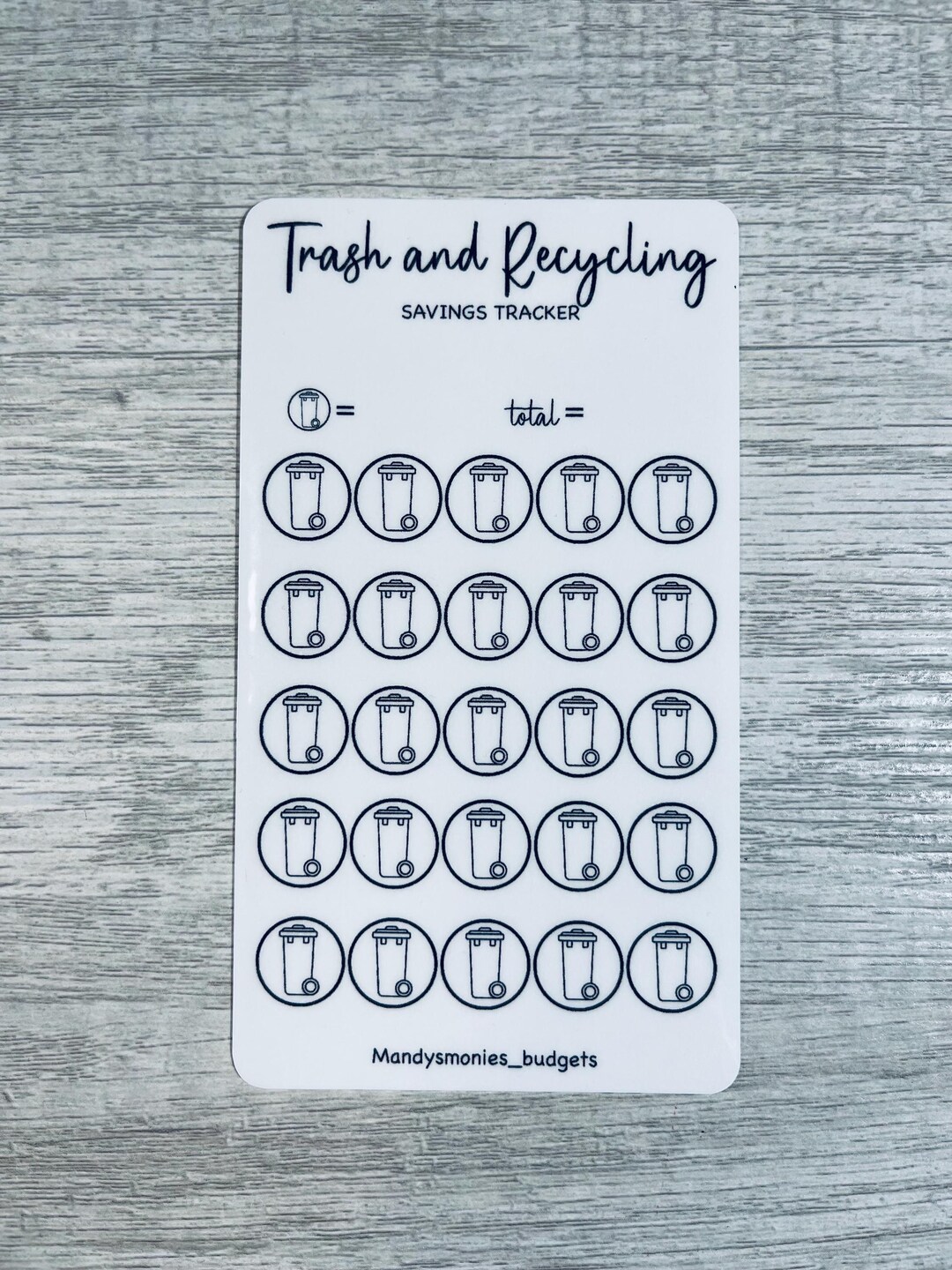 Month Ahead Trash and Recycling Savings Tracker - 1 Tracker/ Laminated ...