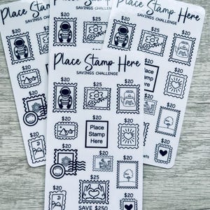 Place Stamp Here Savings Challenge - Save 250 / Tracker Only/ Laminated ...