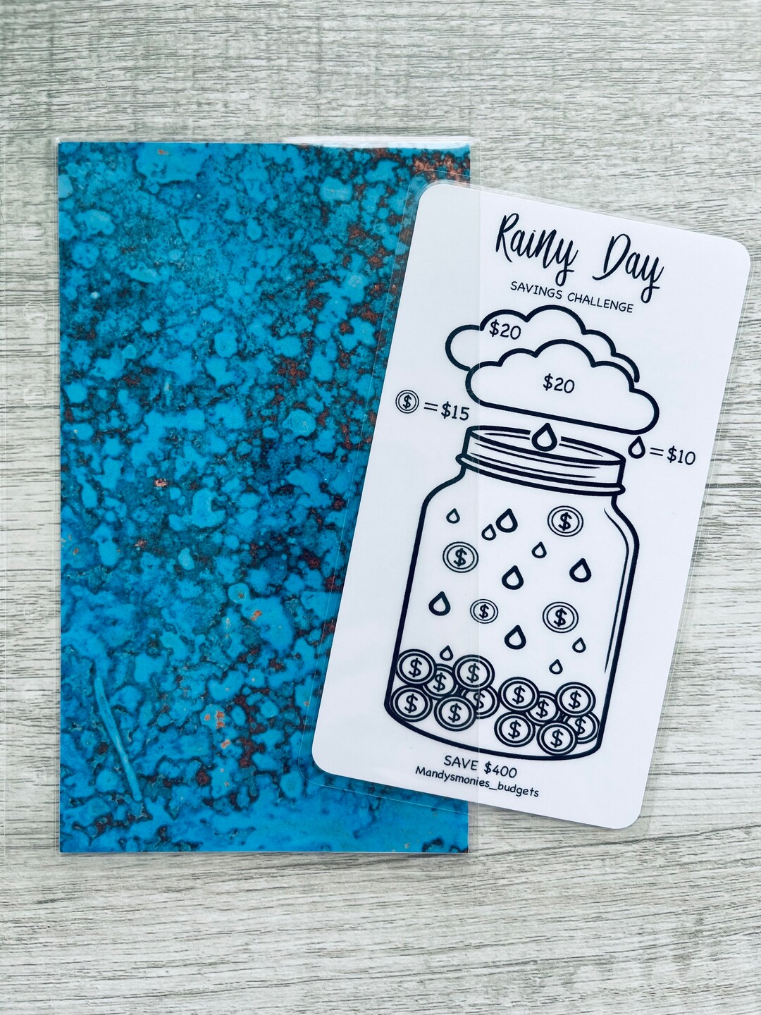 Rainy Day Savings Challenge Save 400 Dollars/ A6 Cash Stuffing Envelope ...