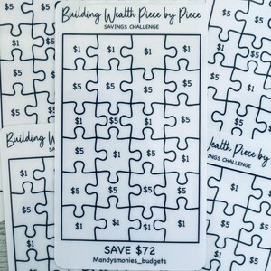 Building Wealth Piece by Piece Savings Challenge Bundle - 3 Trackers ...