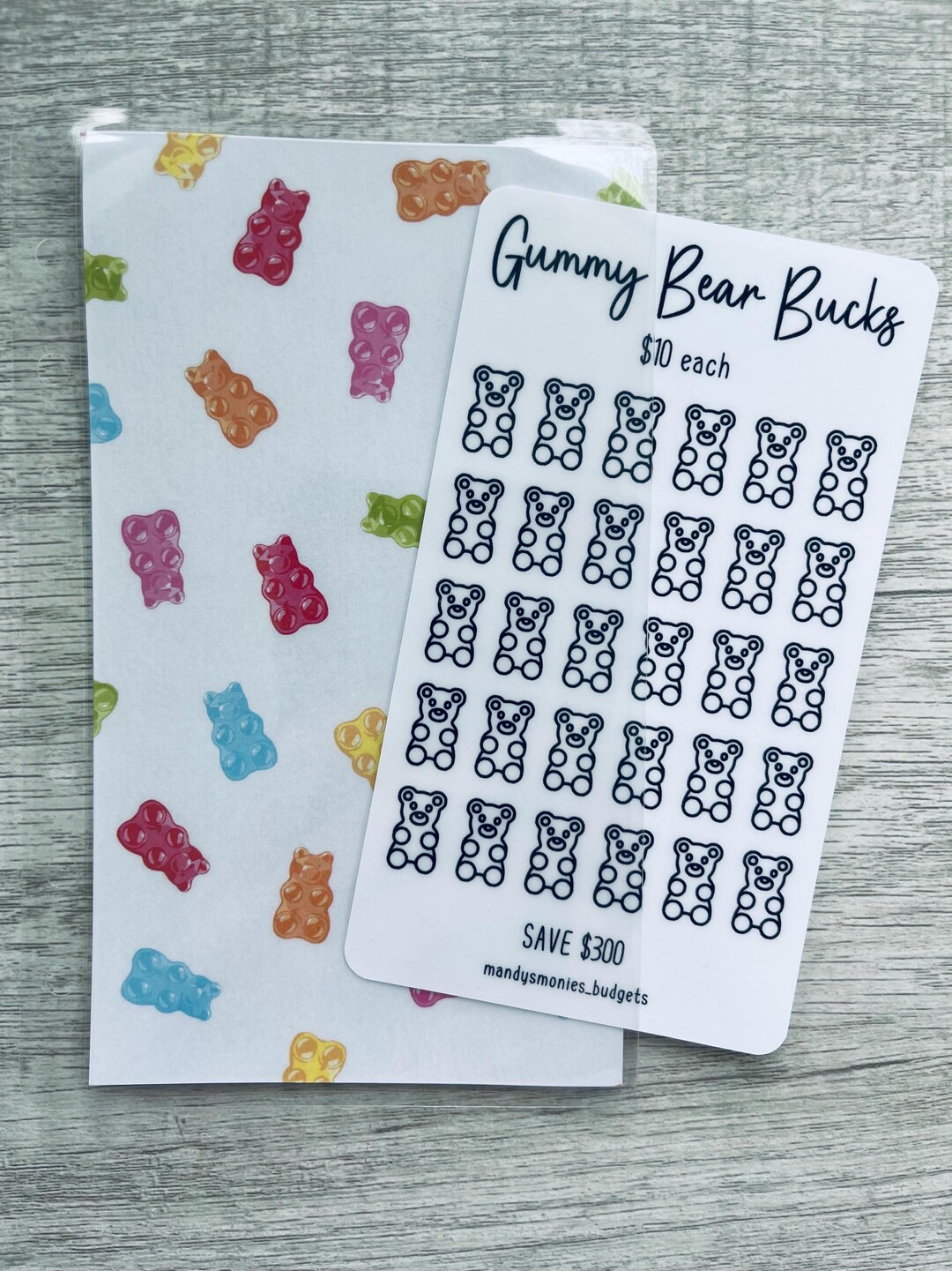 Gummy Bear Bucks Savings Challenge - Save 300 Dollars/ A6 Cash Stuffing ...