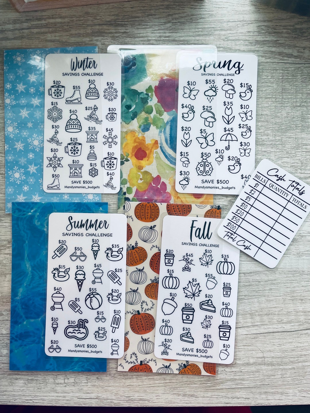 Seasons Bundle/ Seasons Savings Challenge With Cash Totals Bank Teller ...