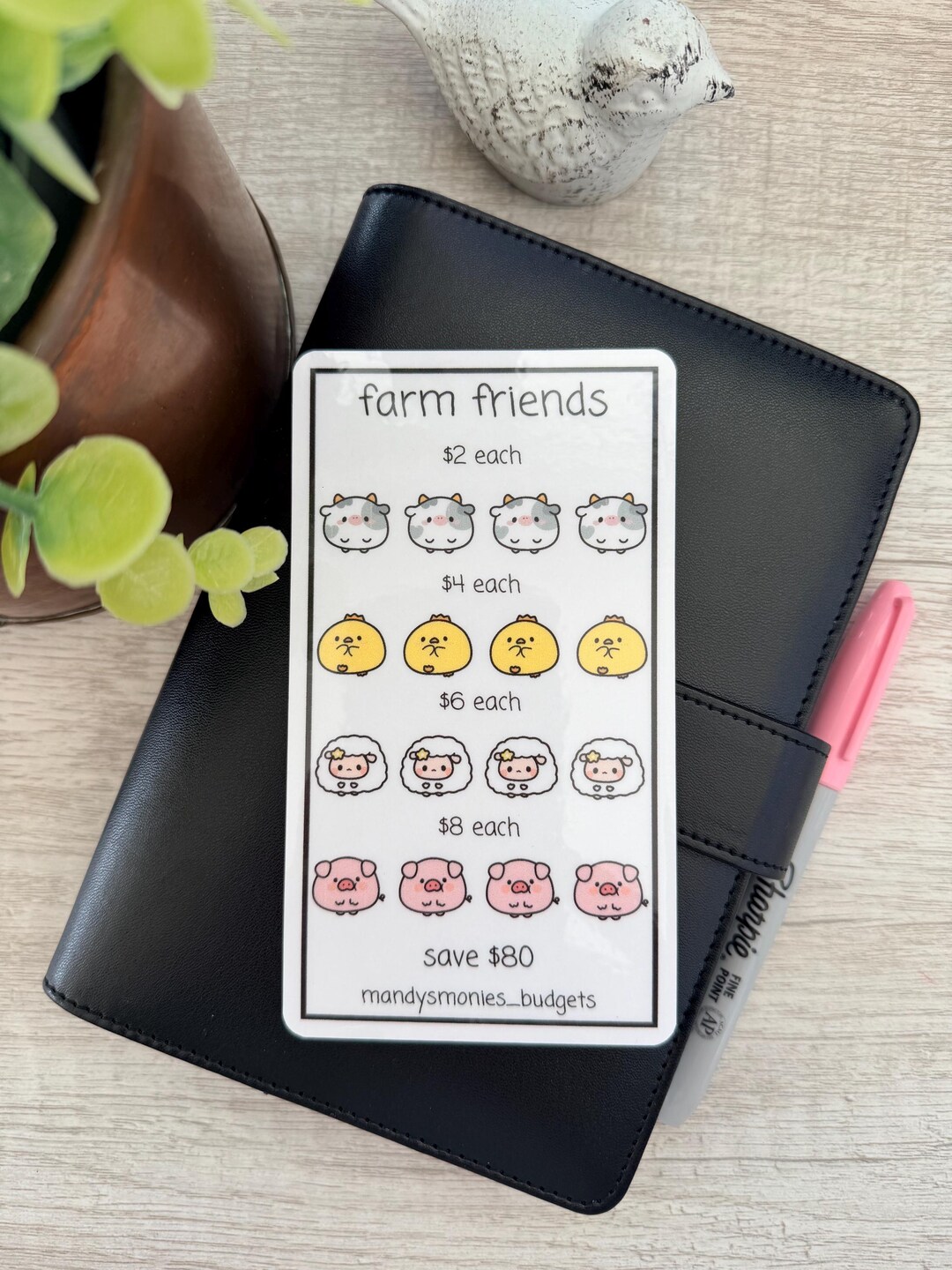 Farm Friends Savings Challenge / TRACKER ONLY/ Laminated and Reusable ...