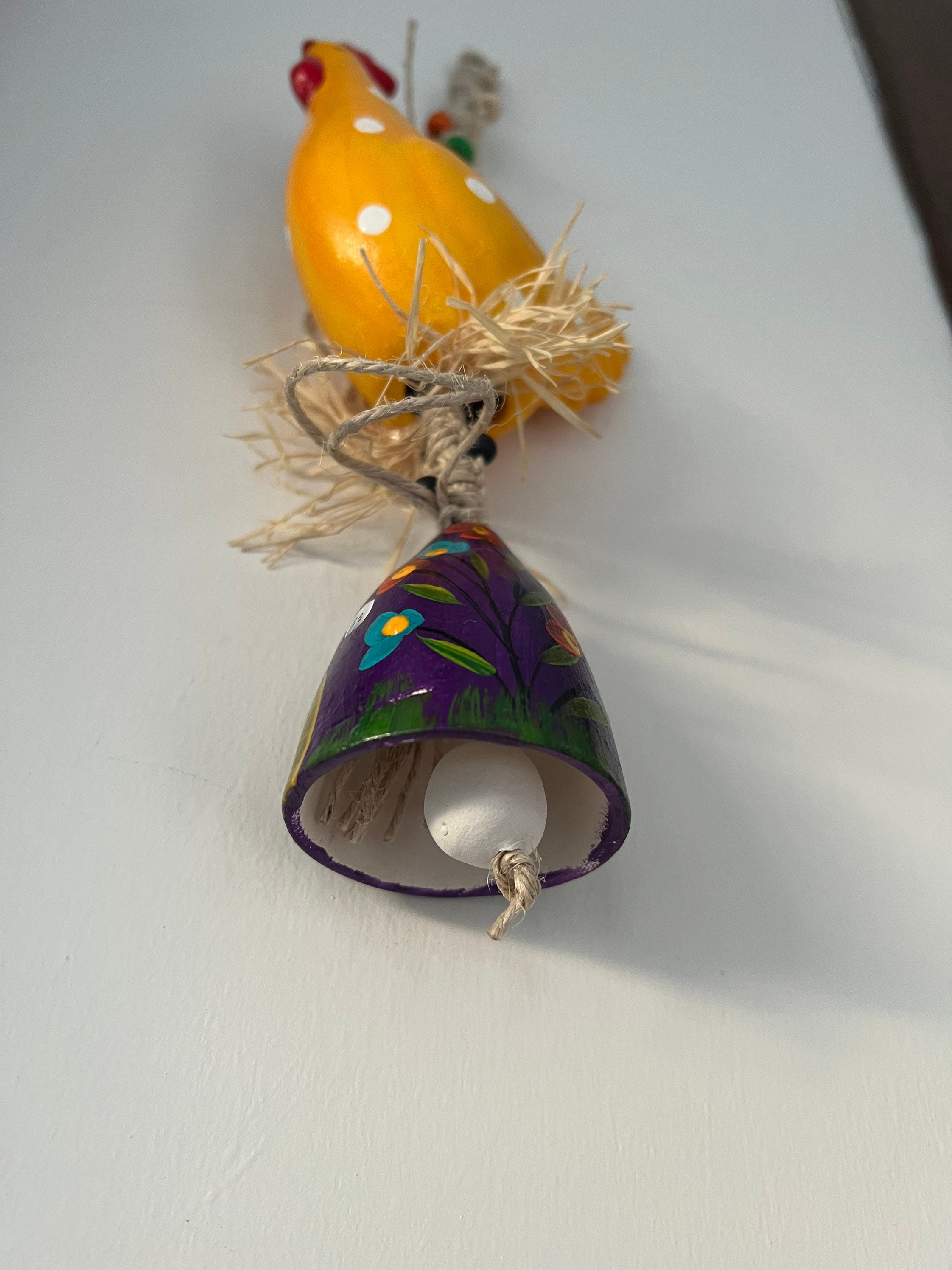 Ceramic Rooster Wind Chimes With Bell, Ceramic Painting Art, Ceiling ...