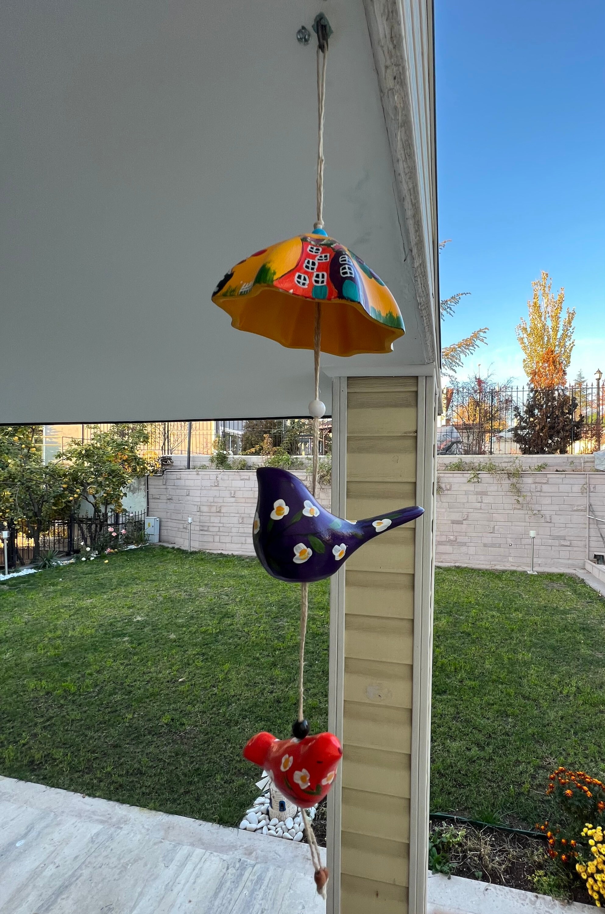 Ceramic Birds With Umbrella Ceiling Hanging - Etsy