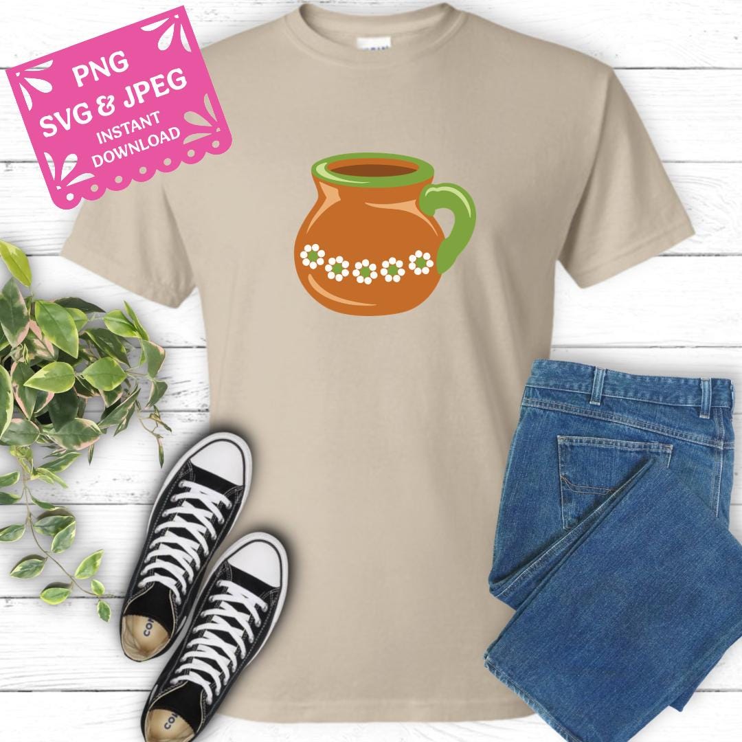 Hand-drawn Jarrito De Barro SVG, Mexican Pottery Clipart (digital ...