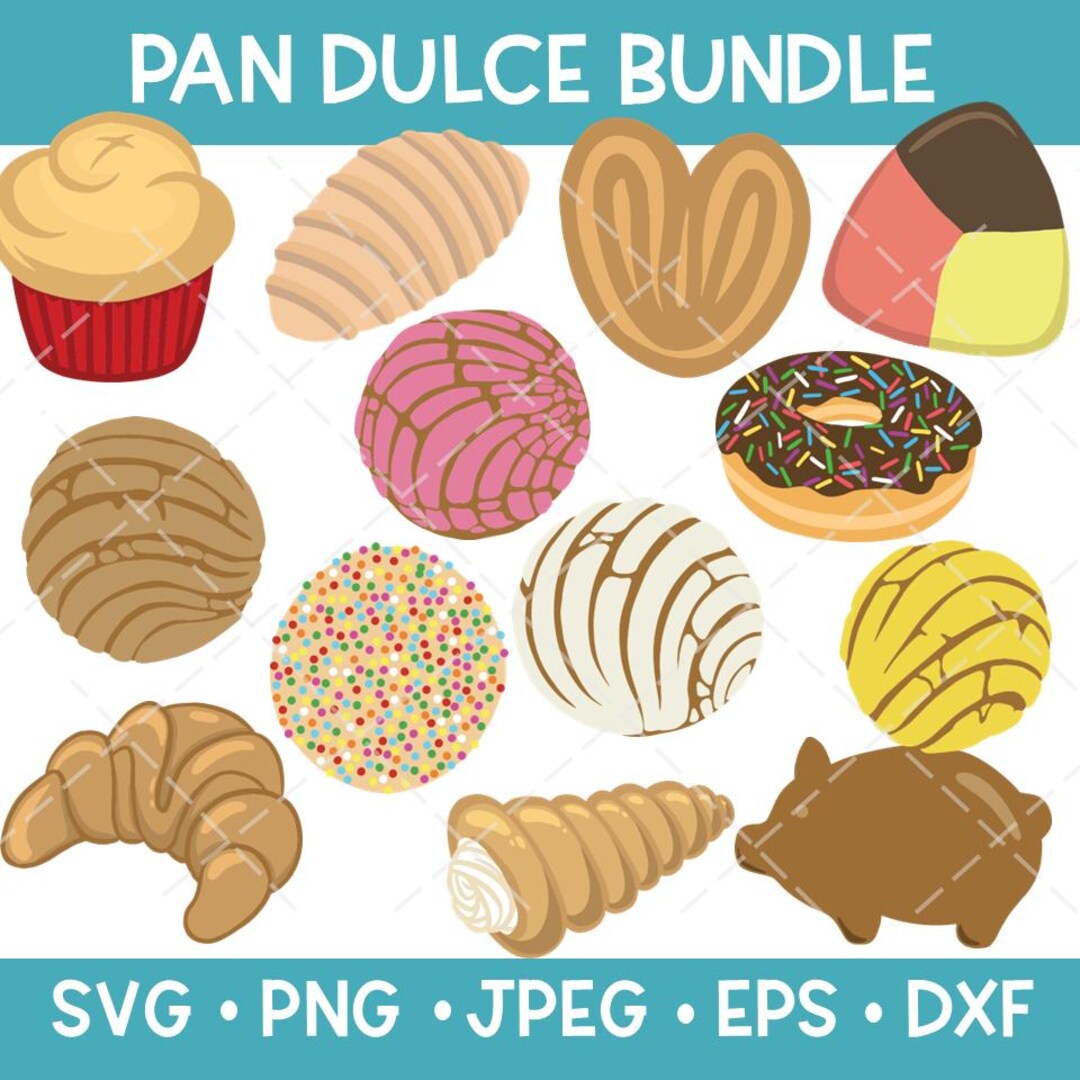 Hand-drawn Pan Dulce Bundle SVG, PNG & JPEG Files | Mexican Sweet Bread ...