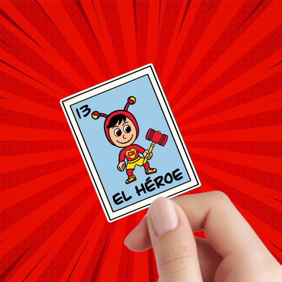 El Chapulin Colorado Loteria Card Sticker | Mexican Super Hero Sticker ...
