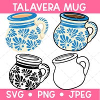 Tazas De Barro SVG, Mexican Clay Mugs PNG, Atole Mug Clipart, Jarritos ...