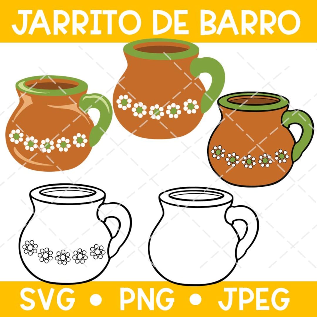 Hand-drawn Jarrito De Barro SVG, Mexican Pottery Clipart (digital ...
