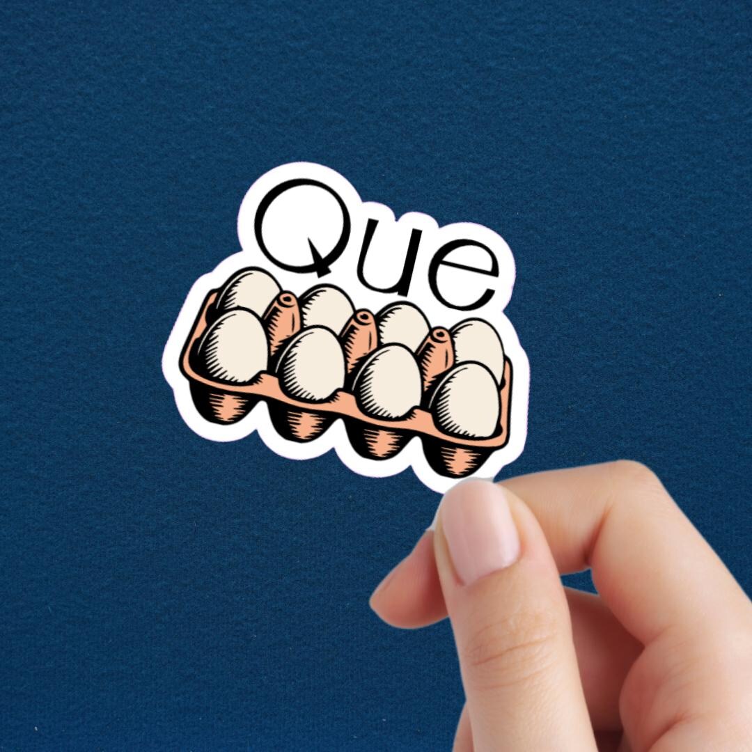 Que Huevos Sticker | Food Sticker | Funny Egg Sticker |funny Spanish ...