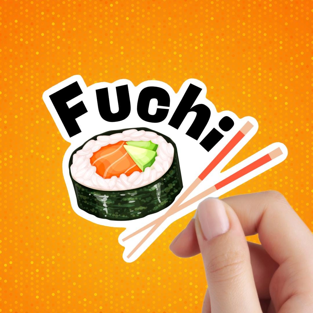 Fushi Sushi Sticker | Funny Foodie Laptop Decal - Etsy
