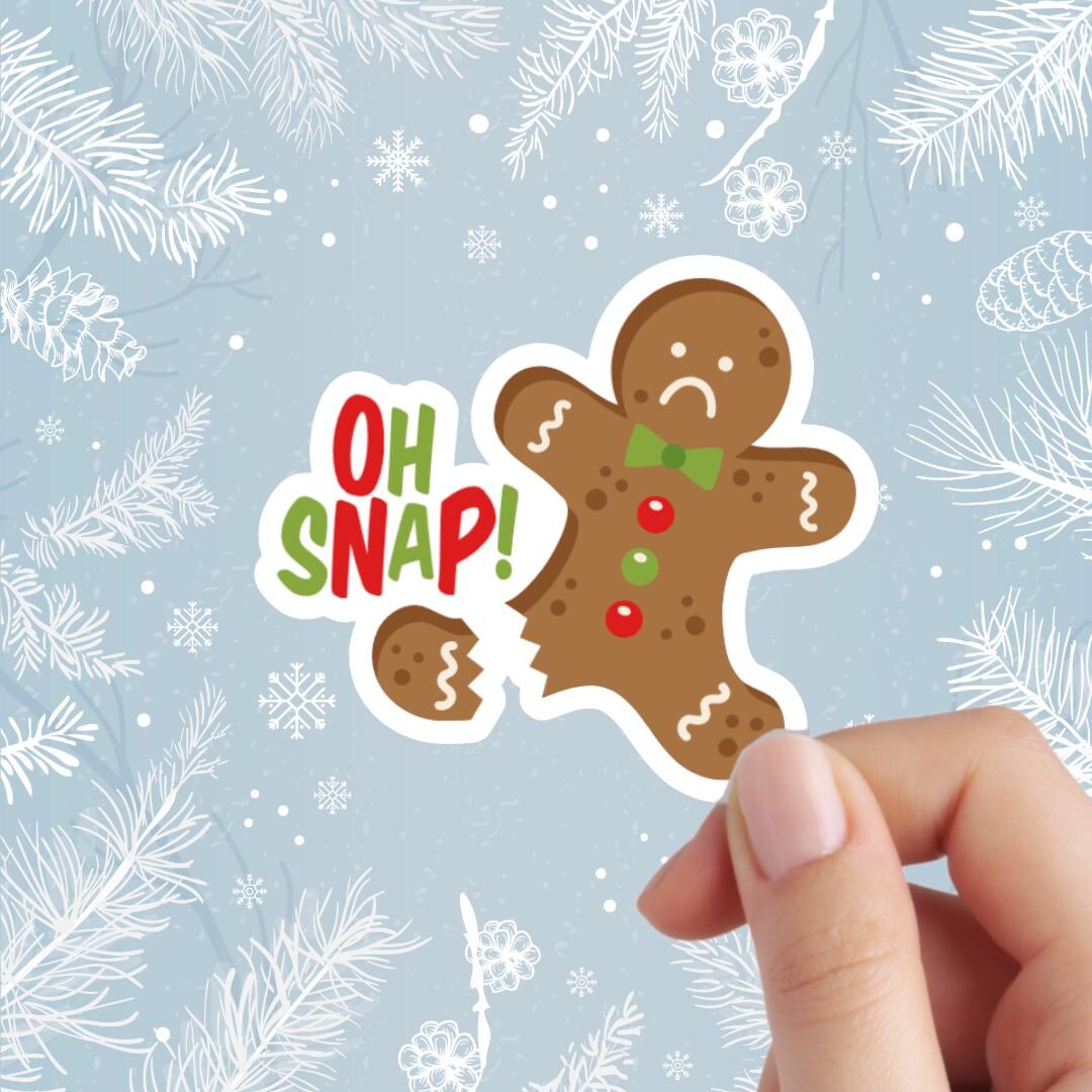 Ho Snap! Gingerbread Man Sticker | Funny Christmas Sticker - Etsy