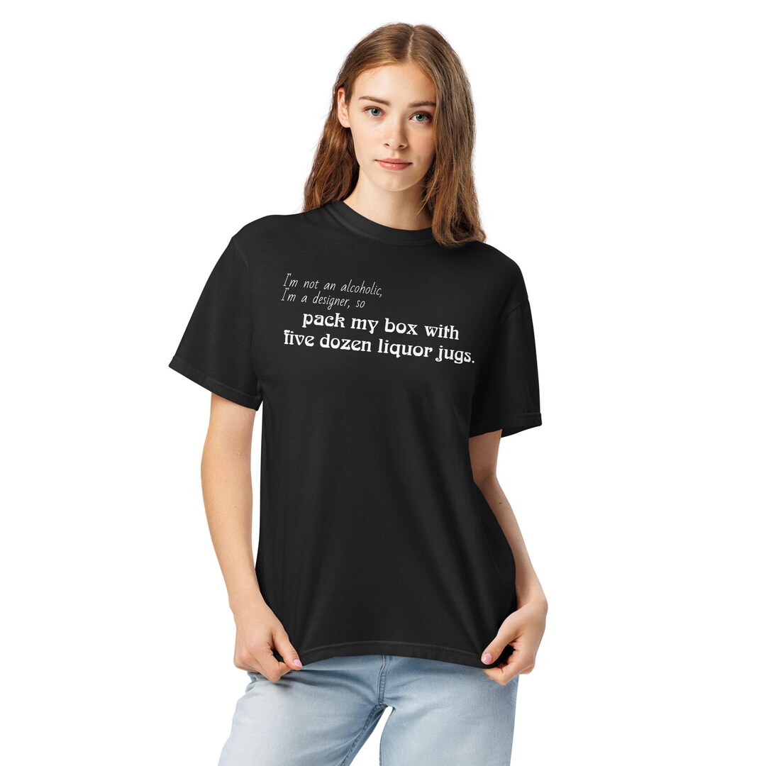 Designer Humor Tee – Pack My Box Pangram Graphic Shirt - Etsy
