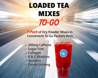 Themed 32oz Loaded Tea Packs, 5 Teas - Mega Energy & Mental Focus on ...