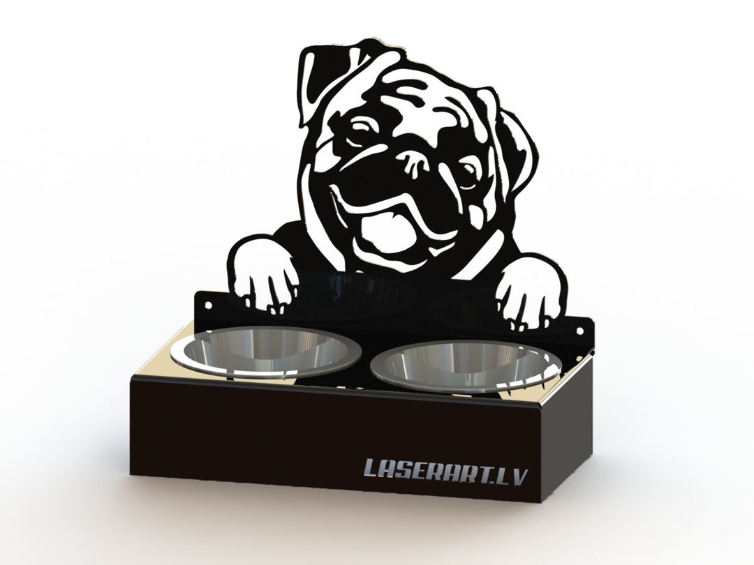 Personalized Dog Bowl, Pugs Dog Breed, Custom Dog Bowl - Pet Food ...