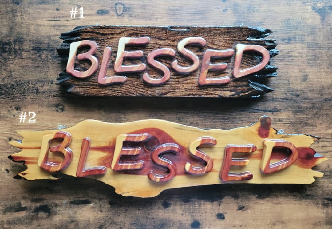Wooden Blessed Sign - Etsy