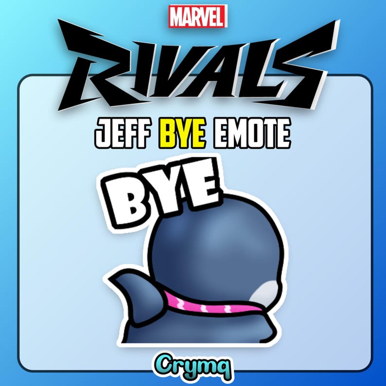 Jeff Bye Leave Emote Cute Marvel Rivals Emote Baby Shark Lovely - Etsy