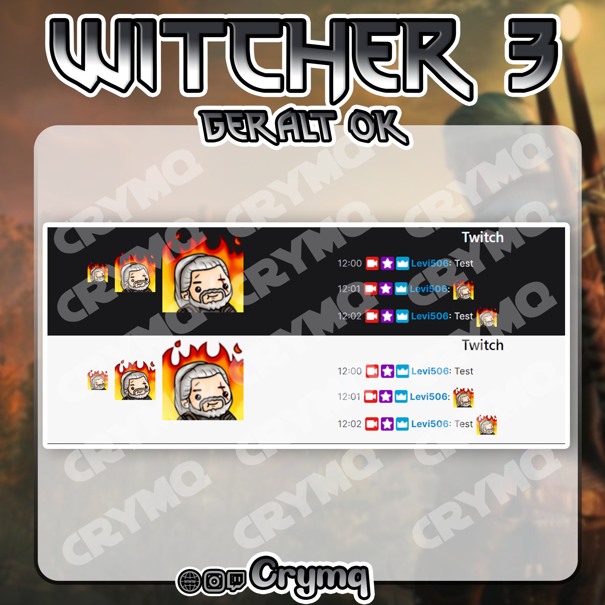 Witcher III Geralt OK Cute Twitch Emote Discord Emote Youtube Emote ...