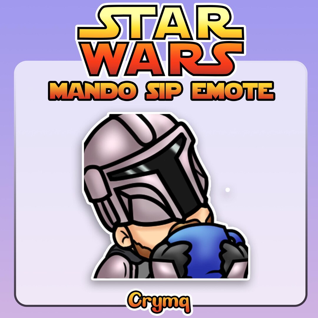 Mando Drink Sip Emote Cute Star Wars Clone Wars Emote Mandalorian Boba ...