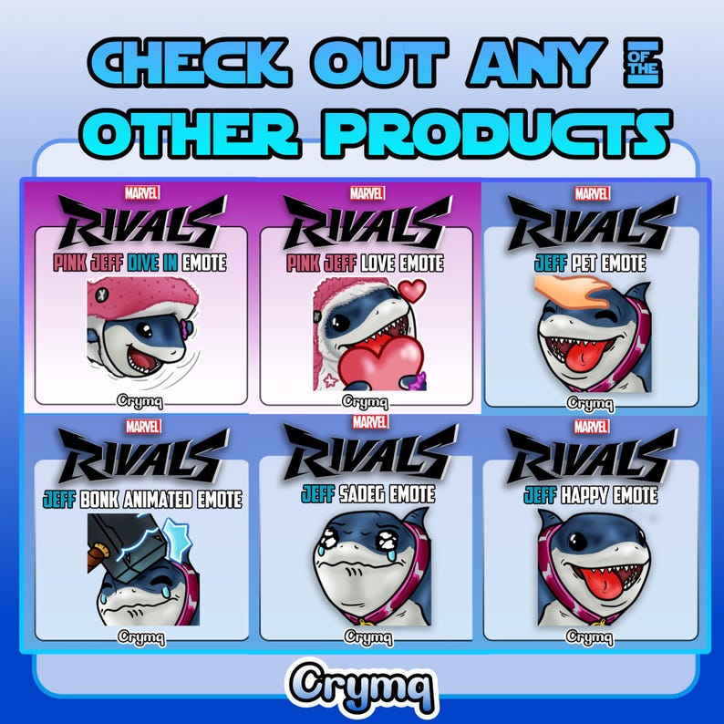 Jeff Blanket Cozy Emote Cute Marvel Rivals Emote Baby Shark Lovely ...