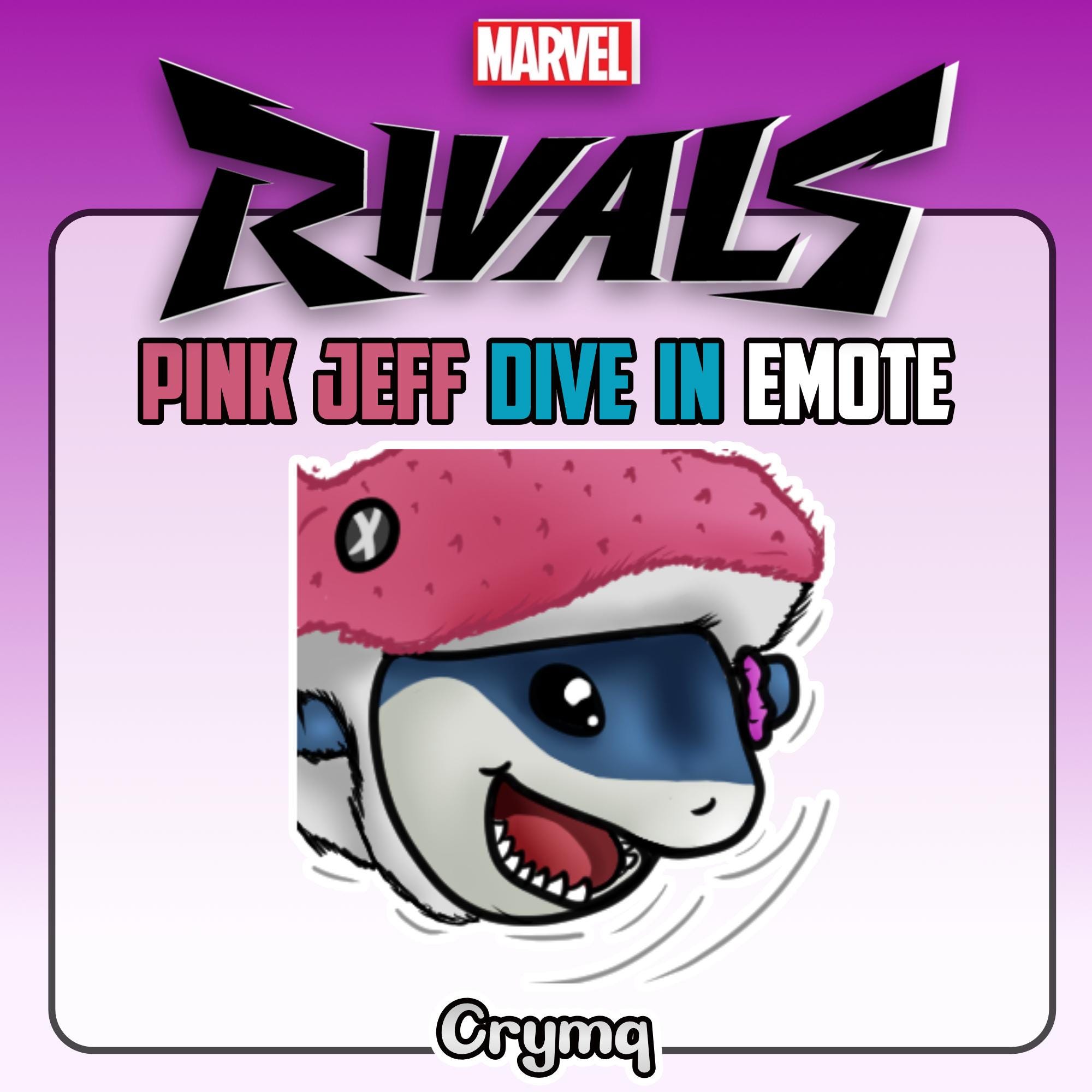 Jeff Pink Skin Dive in Heart Emote - Cute Marvel Rivals Emote Baby ...