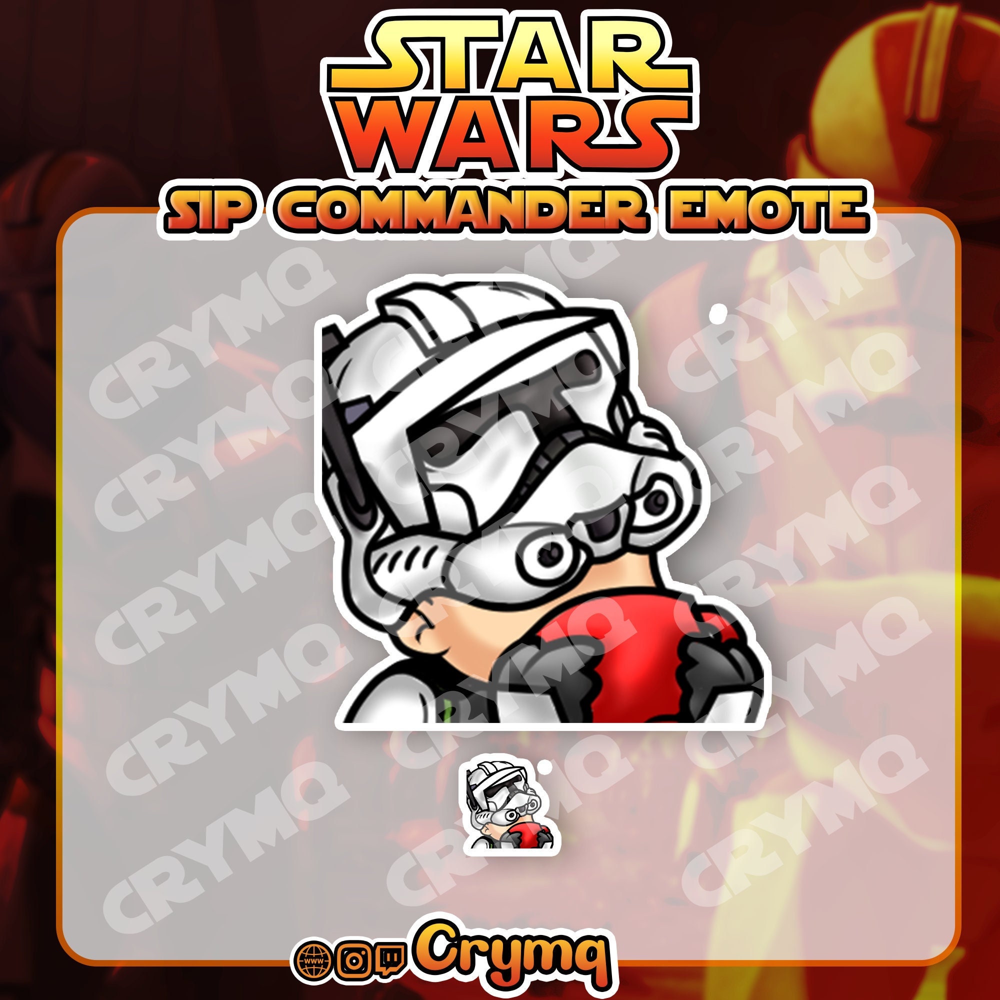 Sip Commander Emote - Cute Star Wars Clone Wars Emote - Etsy