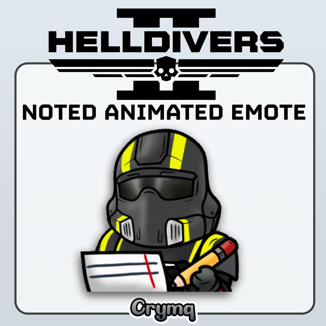 Noted G Animated Emote - Cute Helldivers 2 Emote | Emote for Twitch and ...
